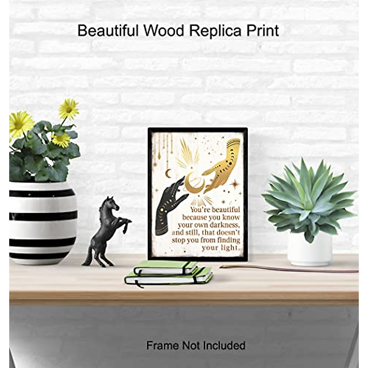 Boho Witchcraft Wall Art - Gothic Witchy Room Decor - Inspirational Positive Quotes for Women - Encouraging Gifts - Shabby chic Celestial Wicca Wiccan Witch Motivational poster - Pagan Supplies