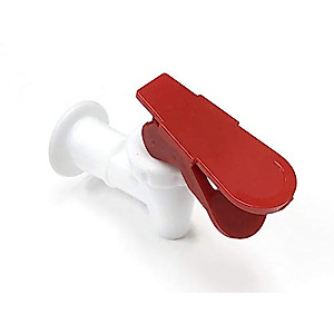 AquaNation BPA Free Sunbeam Water Cooler Dispenser Replacement Faucet Water Bottle Jug Reusable Spigot Spout Leak Proof Water Beverage Lever Pour Valve Water Crock Tap Combo (Red & Blue Safety Lock)