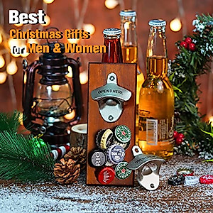 Gifts for Men Dad, Wall Mounted Magnetic Beer Bottle Opener for Fridge, Fathers Day Anniversary Unique Gifts for Him Husband Boyfriend, Funny Beer Birthday Gift Cool Stuff Gadgets for Man Cave