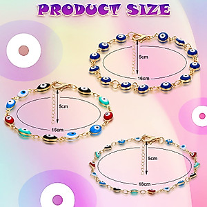 SATINIOR 9 Pieces Evil Eye Bracelet Handmade Evil Eye Beads Bracelet Evil Eye Chain Bracelet Adjustable Amulet Jewelry Evil Eyes Bracelets for Women Family