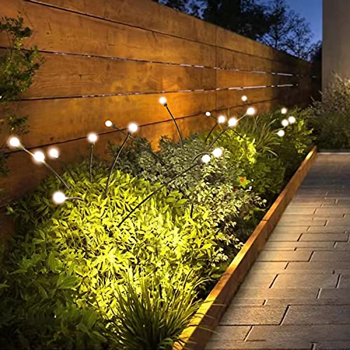 Elitecran Solar Garden Lights, 1 Pack 8 LED Solar Firefly Lights, IP65 Solar Landscape Light, Swaying Decorative Lights for Garden Yard Patio Path for Halloween Christmas (Warm Light, 1 Pack)