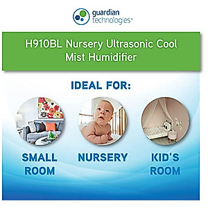 Pure Guardian H910BL Ultrasonic Cool Mist Humidifier, 14 Hrs. Run Time, 210 Sq. Ft. Coverage, Small Rooms, Quiet, Filter Free