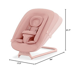 Cybex Lemo Self-Bouncing Baby Bouncer for Playing and Relaxing with Adjustable Harness and Breathable Mesh Backrest, Comfort Inlay with Head Hugger, and Stand, Pearl Pink