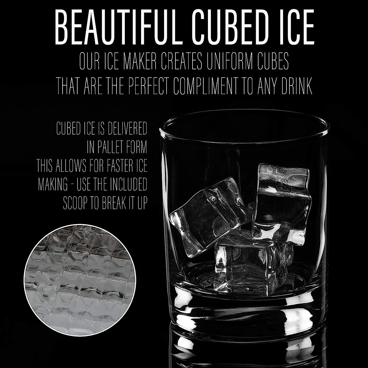 Deco Chef 40LB Countertop Ice Maker for Home, Office, Bars, and Parties, Makes Extra Large Cubes, 2.4 lb of Ice Every 15-20 Minutes, Self Cleaning, LCD Status Indicator, Adjustable Cube Size, Red
