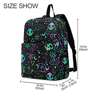 MNSRUU Backpack for School Skulls Laptop Backpack Bookbags Casual Daypack Fits 15.6 in Laptop