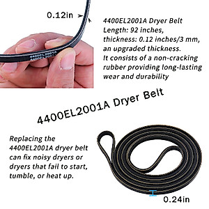 Upgraded Dryer Repair Kit dryer roller kit for LG Kenmore Dryers Includes 4581EL2002C Dryer Drum Roller Assembly 4400EL2001A Dryer Belt and 4561EL3002A Dryer Idler Pulley, Pictures 6, 7 are Fit Models