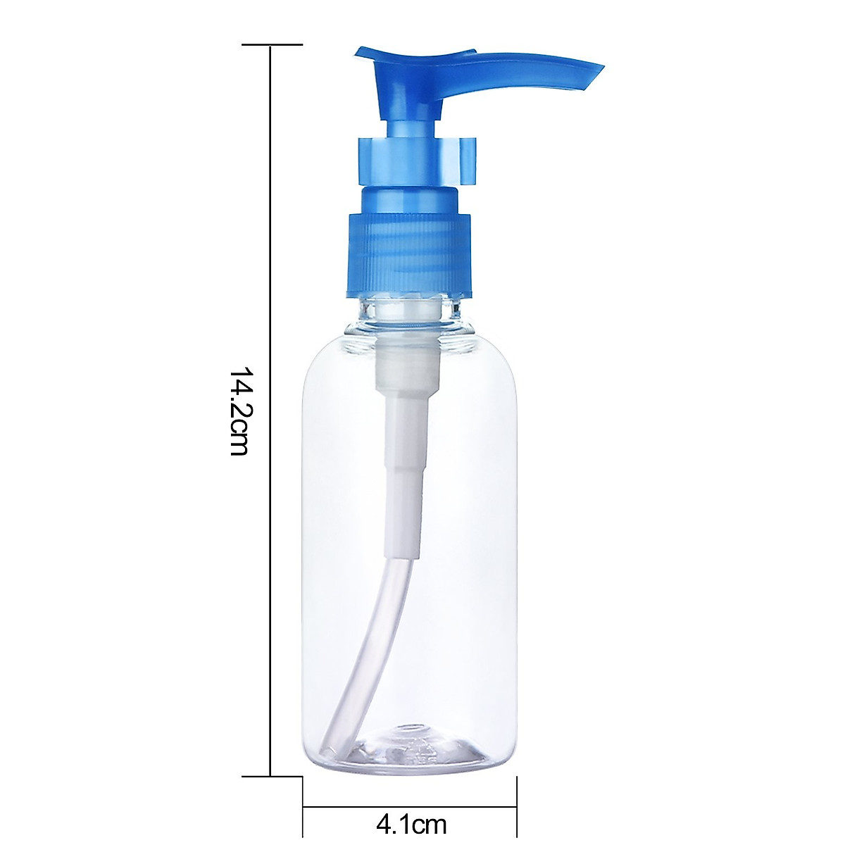 Transparent Travel Bottles Pump Bottle Lotion Dispenser Bottle, 4 Pieces (100 ml)
