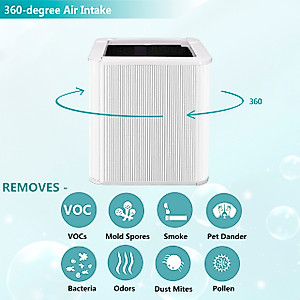 Replacement Filter Compatible with Blueair Blue Pure 211+ Air Purifier, Foldable Particle and Activated Carbon Filter, Allergen and Odor Removal