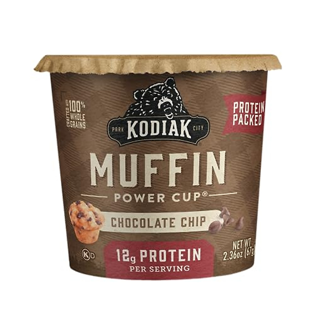 Kodiak Cakes Minute Muffins, Chocolate Chip, 2.36 Ounce (Pack of 12)