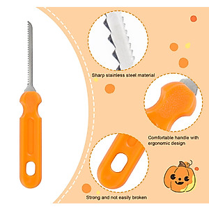 Pumpkin Carving Kit Halloween, 8 PCS Professional Heavy Duty Pumpkin Carving Tools with 4 Pumpkin Carving Stencils,Stainless Steel Pumpkin Carving Tools for Halloween Decoration with Thick Handbag