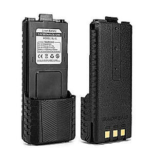 BAOFENG BL-5L 3800mAh Extended Battery Compatible with UV-5R BF-F8HP UV-5RTP UV-5R+Plus GT-5R UV-5X UV-5G, 2 Pack, Black