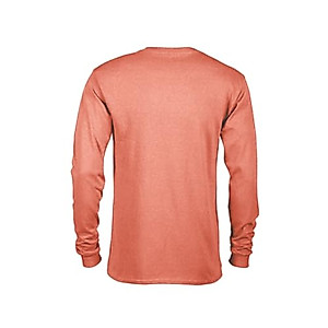 Soffe Men's Long-Sleeve Cotton T-Shirt, Coral Heather