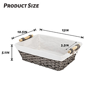 Baskets-Storage Baskets Wicker Storage Basket, Waterproof Wicker Basket with Handles, Toilet Paper Storage Basket, Hand-woven large storage basket, toys, toilet paper (2 pieces)