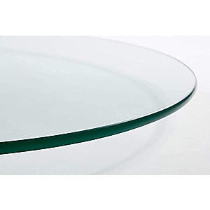 Pro Safe Glass 10 Round Tempered Clear Glass Table Top - 3/8 Thick with Flat Polish Edge