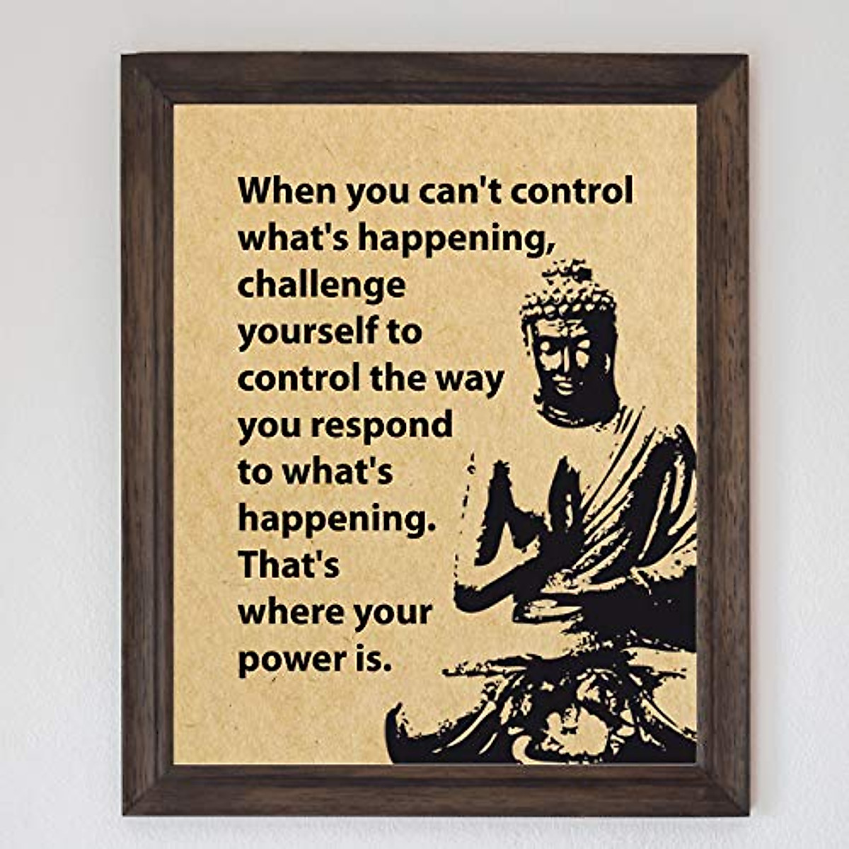 "Challenge Yourself to Control the Way You Respond" Spiritual Quotes Wall Art -8 x 10" Modern Inspirational Wall Print w/Buddha Image-Ready to Frame. Perfect Home-Studio-Office-Zen-Meditation Decor!