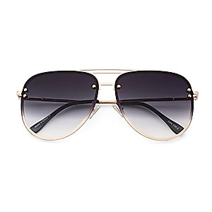 VIVIENFANG Oversized Aviator Sunglasses Womens Trendy 2025 Big Gold/Gradient PC Lens Desinger Sun Glasses for Women 87247E