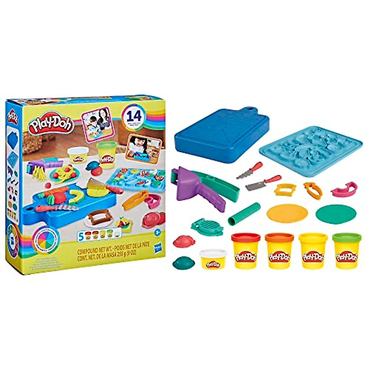 Play-Doh Little Chef Starter Set, 14 Play Kitchen Accessories, Kids Toys for 3 Year Olds and Up, Preschool Crafts