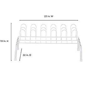 ClosetMaid 1039 Heavy Duty Lightweight 9 Pair Freestanding Wire Shoe Rack Organizer for Closet, Hallway, or Entryway, White (2 Pack)