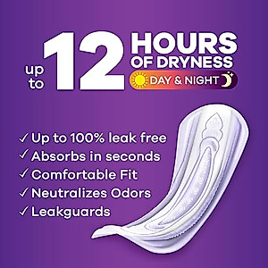 Always Discreet Adult Incontinence & Postpartum Pads for Women, Size 3, Light Absorbency, Regular Length, 30 Count x 3 Packs (90 Count total)