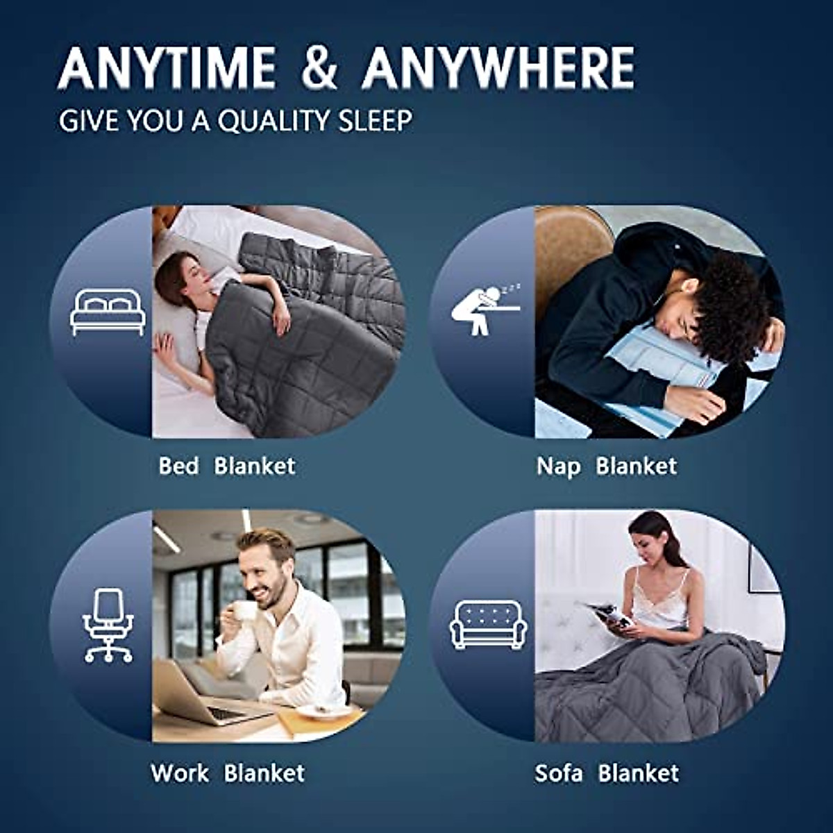 TOPCEE Weighted Blanket (15lbs 48"x72" Twin Size) Cooling Breathable Heavy Blanket Microfiber Material with Glass Beads Big Blanket for Adult All-Season Summer Fall Winter Soft Thick Comfort Blanket