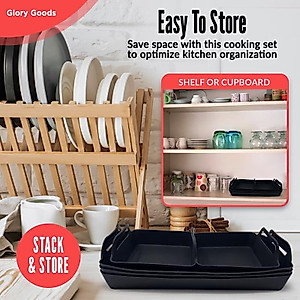 5 Pcs Silicone Sheet Pan Divider, Easy To Clean Nonstick Pan Set for Cooking | Silicone Baking Pans for Oven and Air Fryer | Baking Pans Set for Kitchen |BPA Free Silicone Baking Pan Organizer