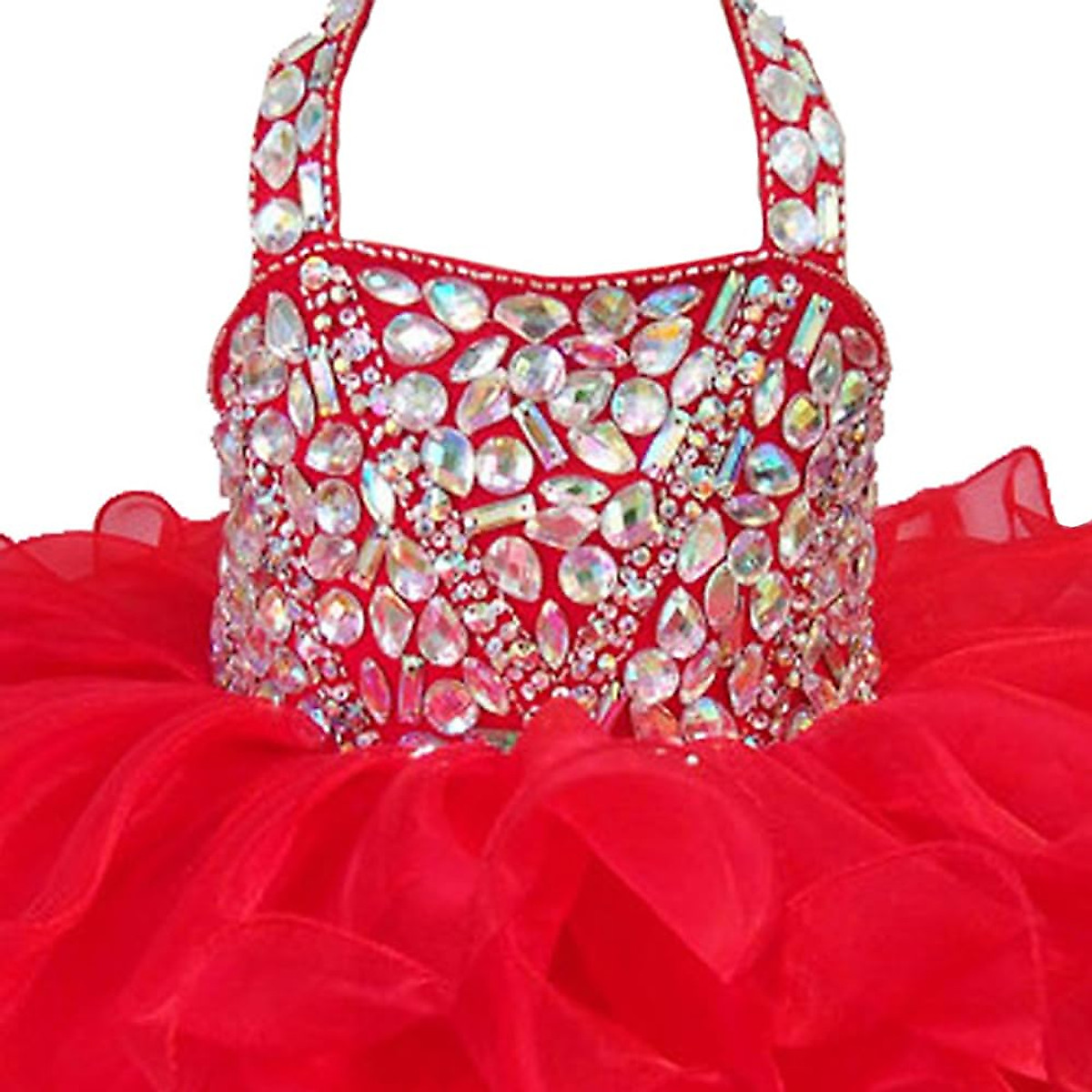 Jenniferwu G128F Infant Toddler Baby Newborn Little Girl's Pageant Party Birthday Dress RED Size 12-18M