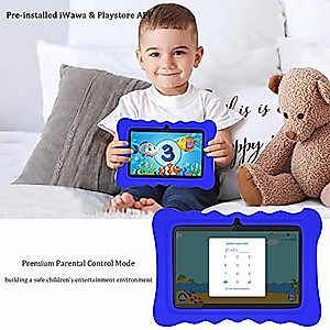 Justethan Android Tablet, 7 Inch Edition Tablets, 2+32GB, Android 9.0, WiFi, Dual Camera, Parental Control, Preloaded Learning & Training Apps, Games with Proof Case(Blue)…