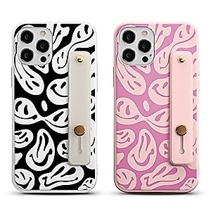 KAPUCTW 2 Pack for Oppo Realme 7 Pro 4G case with Wrist Strap, Print Pattern Wristband Holder Phone Case Soft Silicone TPU Bumper Shockproof Protective Cover for Realme 7 Pro 6.4 Inch