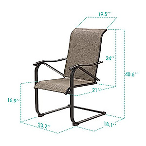 VICLLAX Spring Motion Patio Chair High Back Mesh Sling Outdoor Dining Chairs Set of 6