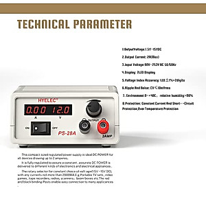 Bulipu Adjustable DC Bench Power Supply Variable Output 12V 9V 7.5V 6V 4.5V 3V