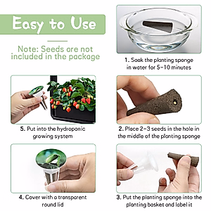 120pcs Seed Pod Kit for Aerogarden Hydroponics Garden Accessories for Starting System Grow Anything Kit with 30 Grow Sponges, 30 Grow Baskets, 30 Grow Domes，30 Pod Labels Compatible