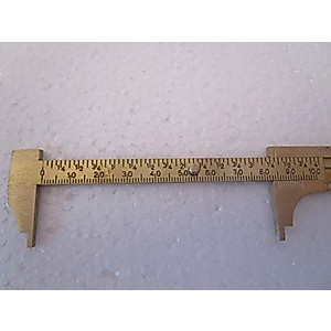 Handy Sliding Gauge Brass Vernier Caliper Ruler Measuring Tool Double Scales mm/inch Mini Brass Pocket Ruler : (100mm)