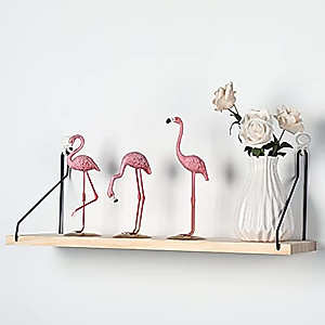 Floating Shelves Decorative Shelves Wooden Wall Mounted Shelf for Bedroom Living Room Kitchen and Office (Natural,15.8 in)