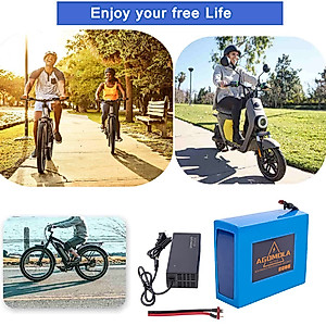 agomola 48V Battery 20Ah 48 Volt Lithium ebike Battery for 100W to 1000W Electric Bicycle Bikes Motor with Charger BMS