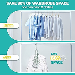Closet Organizers and Storage,4 Pack Upgraded Sturdy Multifunctional Magic Space Saving Hangers with 8 Holes Closet Storage Organization for Wardrobe Heavy Clothes,College Dorm Room & Home Essentials