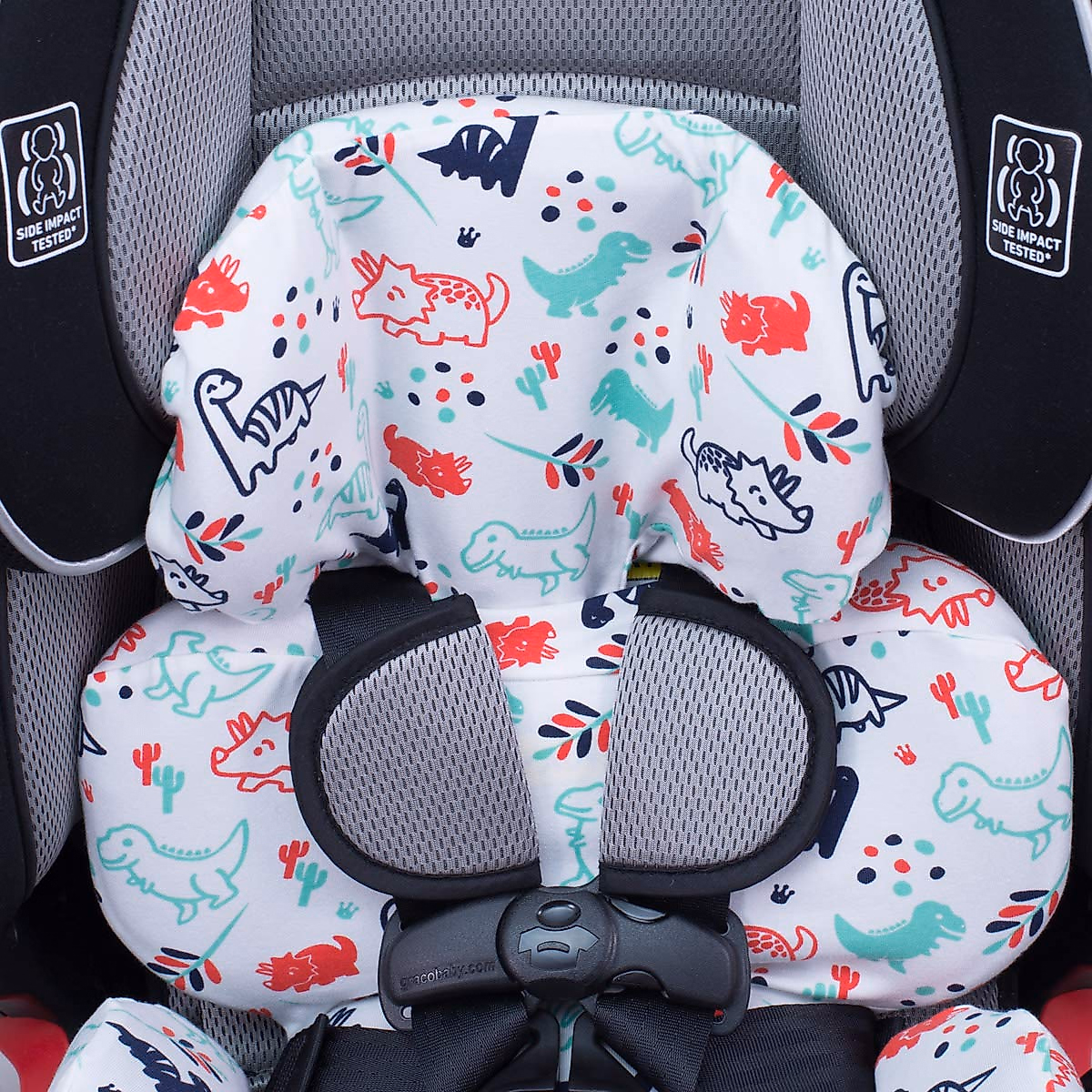 JYOKO Kids Cover Liner Made Cottton for car seat Compatible with Reducer Graco 4Ever (Dino Party)