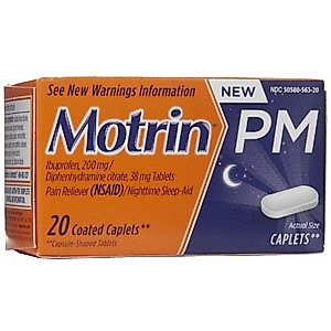 Motrin PM Pain Reliever/Nighttime Sleep-Aid Coated Caplets