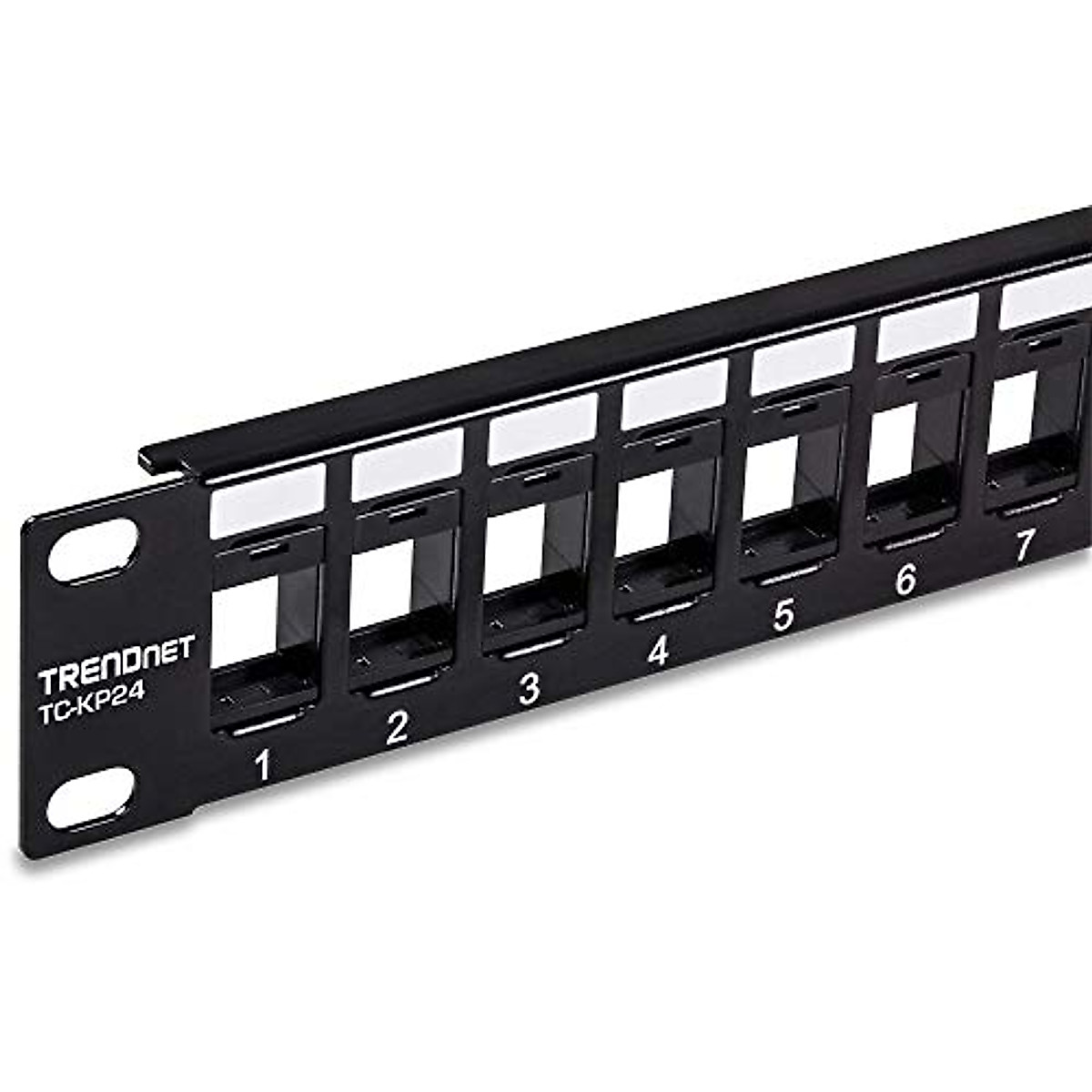 TRENDnet 24-Port Blank Keystone 1U Patch Panel, 1U 19" Metal Rackmount Housing, Recommended with TC-K25C6 & TC-K50C6 Cat6 Keystone Jacks (Sold Separately), Black, TC-KP24