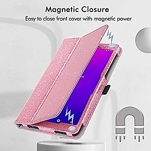Caweet Joy Tab 2 / TCL Tab 8 Tablet Case, Leather Stand Cover for Alcatel Joy Tab 2 8.0" (9032Z) / Verizon TCL Tab 8 (9038s), Glitter Pink