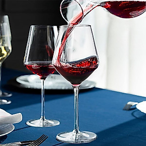 Dicunoy 4 Pack Unbreakable Stemmed Wine Glasses, 15 oz Tritan Outdoor Wine Glasses, Hard Plastic Goblets Glassware, Reusable, BPA-Free, Classic Wine Cups for Patio, Poolside, Camping