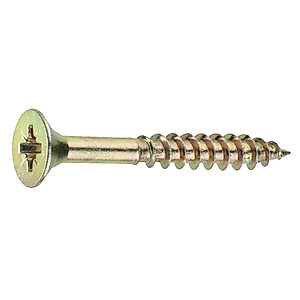 CONNEX B30114 Uni. Screw PZ 6,0x80 per Bucket, Gold, 6,0 x 80 mm (100 Stück)