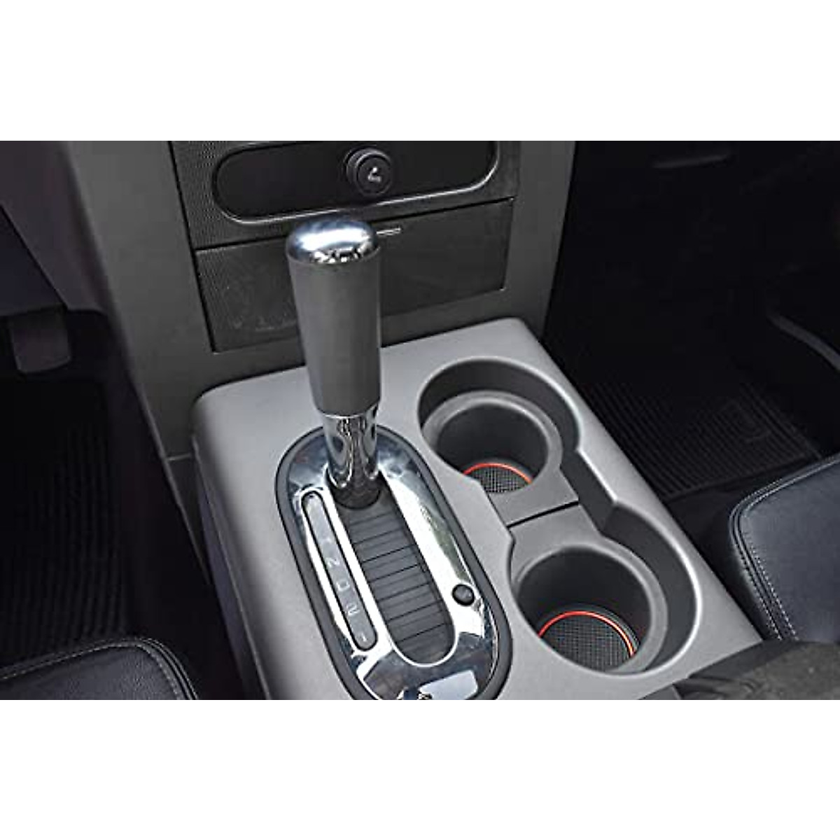 AOTEMILK TPE Console Cup Holder Inserts Replacement for Ford F150 2004-2008 with Flow Through Console Drink Bottle Hold for 2003-2006 Ford Expedition & Lincoln Navigator