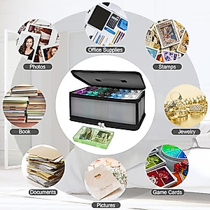 Bluedale Photo Storage Box with Zipper, 10 Inner 4 x 6 Photo Cases Hold 1000 Pictures, Waterproof Photo Organizer Containers, Scrapbook Keeper with Handle for Seed, Picture, Craft Storage