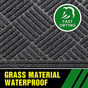 Amagabeli Large Outdoor Door Mats Rubber Shoes Scraper 36" x 24" for Front Door Entrance Outside Doormat Patio Rug Dirt Debris Mud Trapper Waterproof Out Door Mat Low Profile Washable Carpet BG038