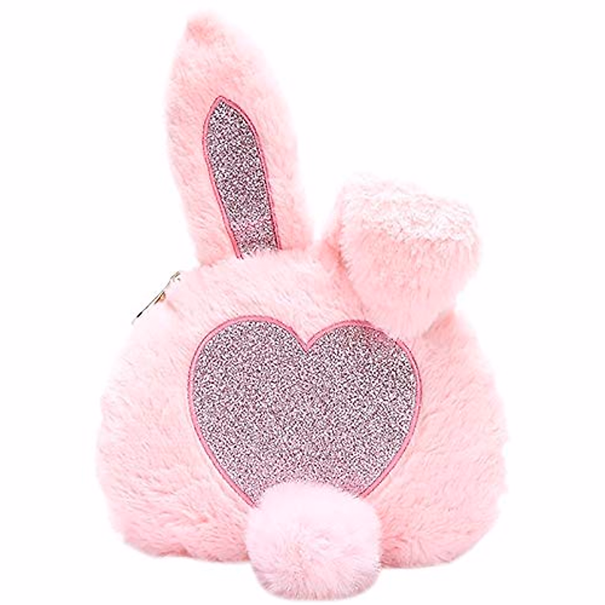 QZUnique Rabbit Shape Handbag Women's Lovely Plush Toy Crossbody Bag Rope Strap Shoulder Bag