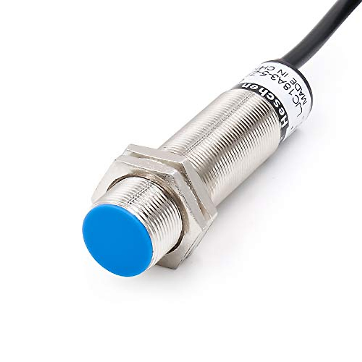 Heschen M18 Capacitive Proximity Sensor Switch Shield Type LJC18A3-5-Z/BX Detection 5mm 10-30VDC 200mA NPN Normally Open(NO) 3 Wires