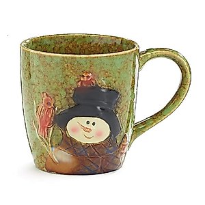 Burton and Burton Ceramic Marbleized Holiday Winter Snowman Mug, Multicolor, One Pack, 18 ounces