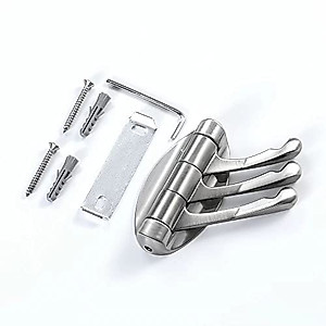 Swivel Robe Hook Foldable Coat Holder with Heavy Duty Folding Multi Three Triple Swing Arm Towel Rack Clothes Hanger for Bathroom Kitchen Garage Wall Mount Solid Metal Brushed Nickel