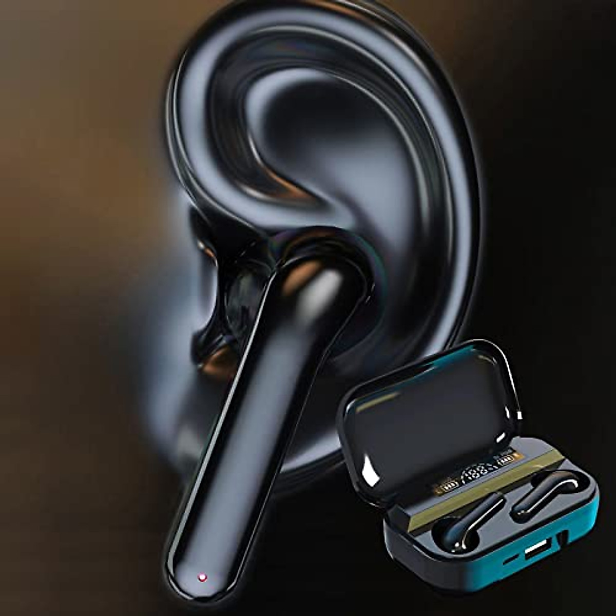 Wireless Bluetooth Earphones, Waterproof and Sweat-Proof Earphones, Led Digital Power Display, Low-Power Noise Reduction Earphones, Suitable for Outdoor Sports and Leisure