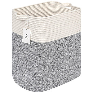 Laughbird Tall Storage Bins Rectangle Basket Cotton Extra Large Toy Storage Hamper Rectangular with Handles,Decorative Blanket Laundry Basket for Living room,Dog Baskets Large Basket for Toys 2 pack